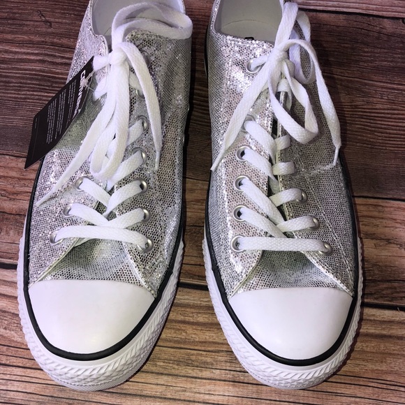 Converse | Shoes | Converse All Star Silver Glitter | Poshmark